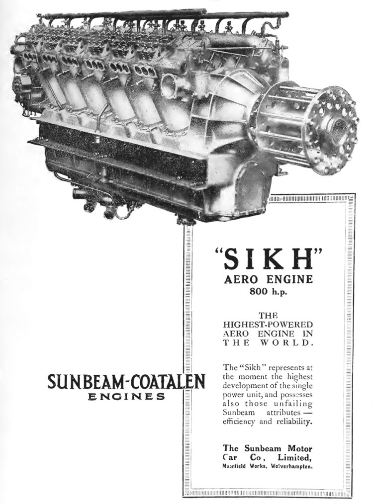 Sunbeam Sikh I, II, and III Aircraft Engines | Old Machine Press